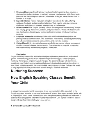 English speaking classes article online for everyone | PDF | Workshops ...