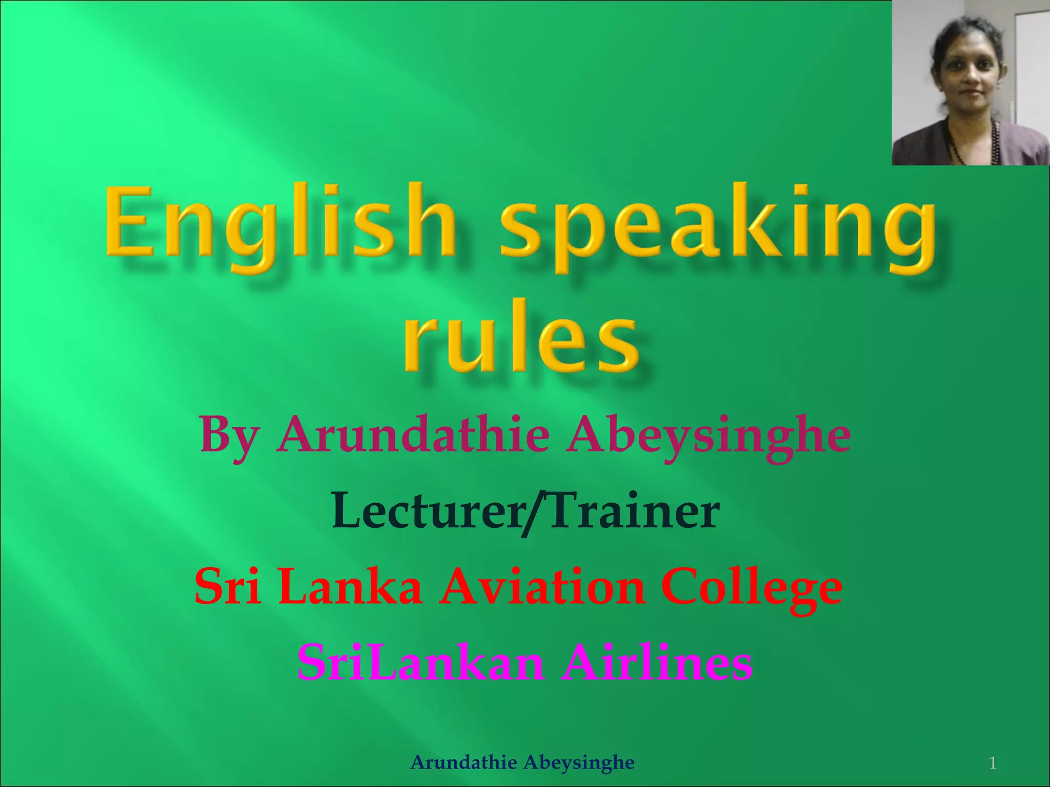 English speaking rules | PPT