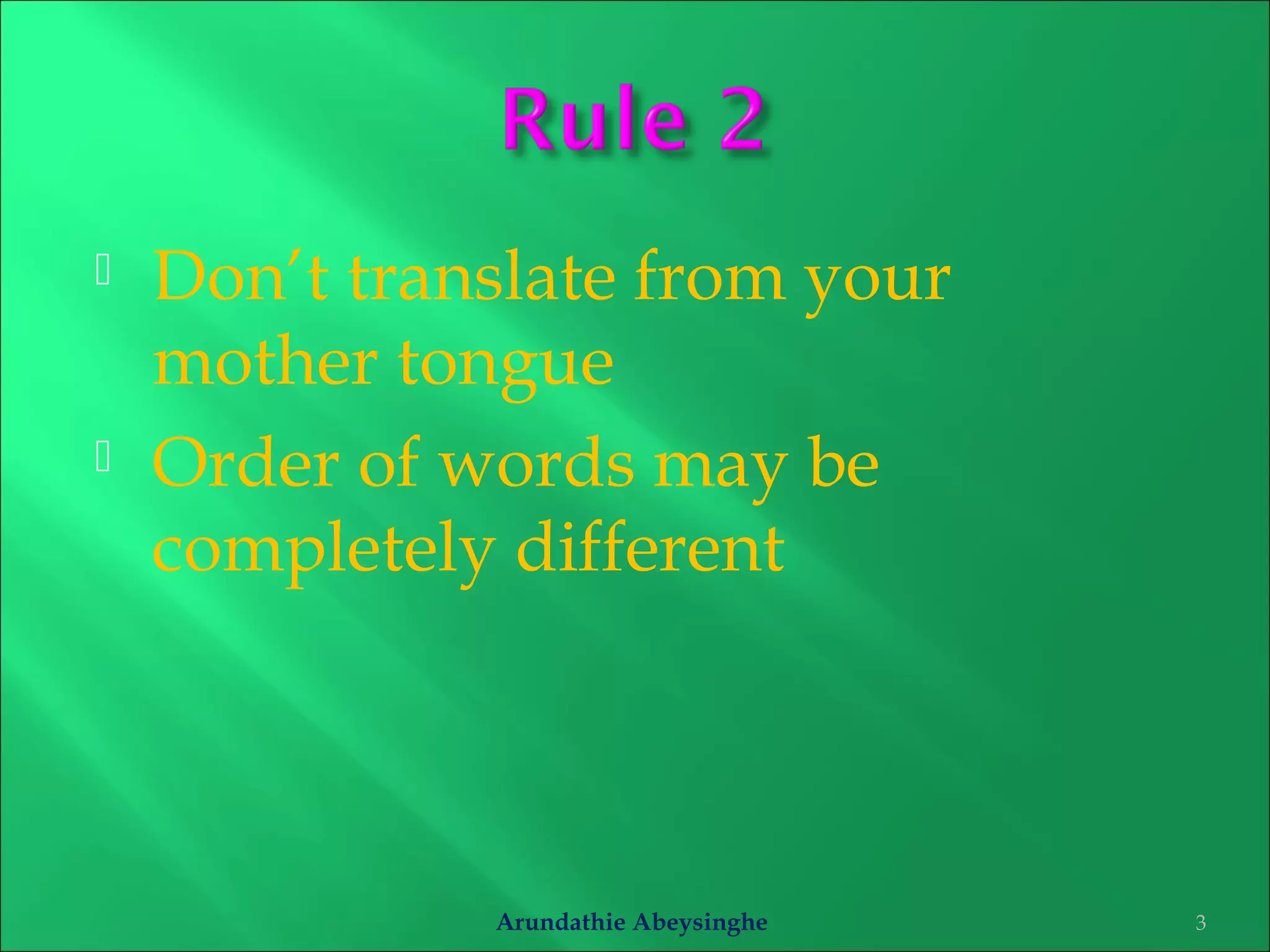 English speaking rules | PPT