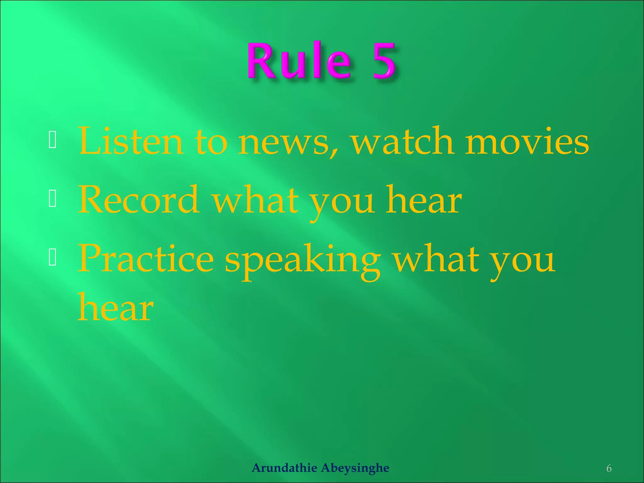 English speaking rules | PPT