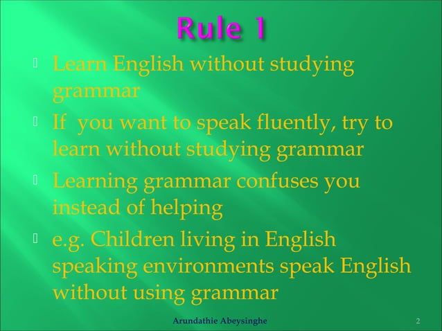 English speaking rules | PPT