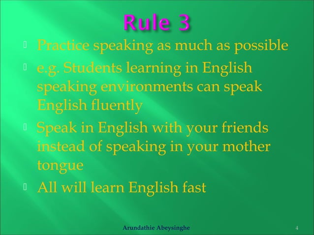 English speaking rules | PPT