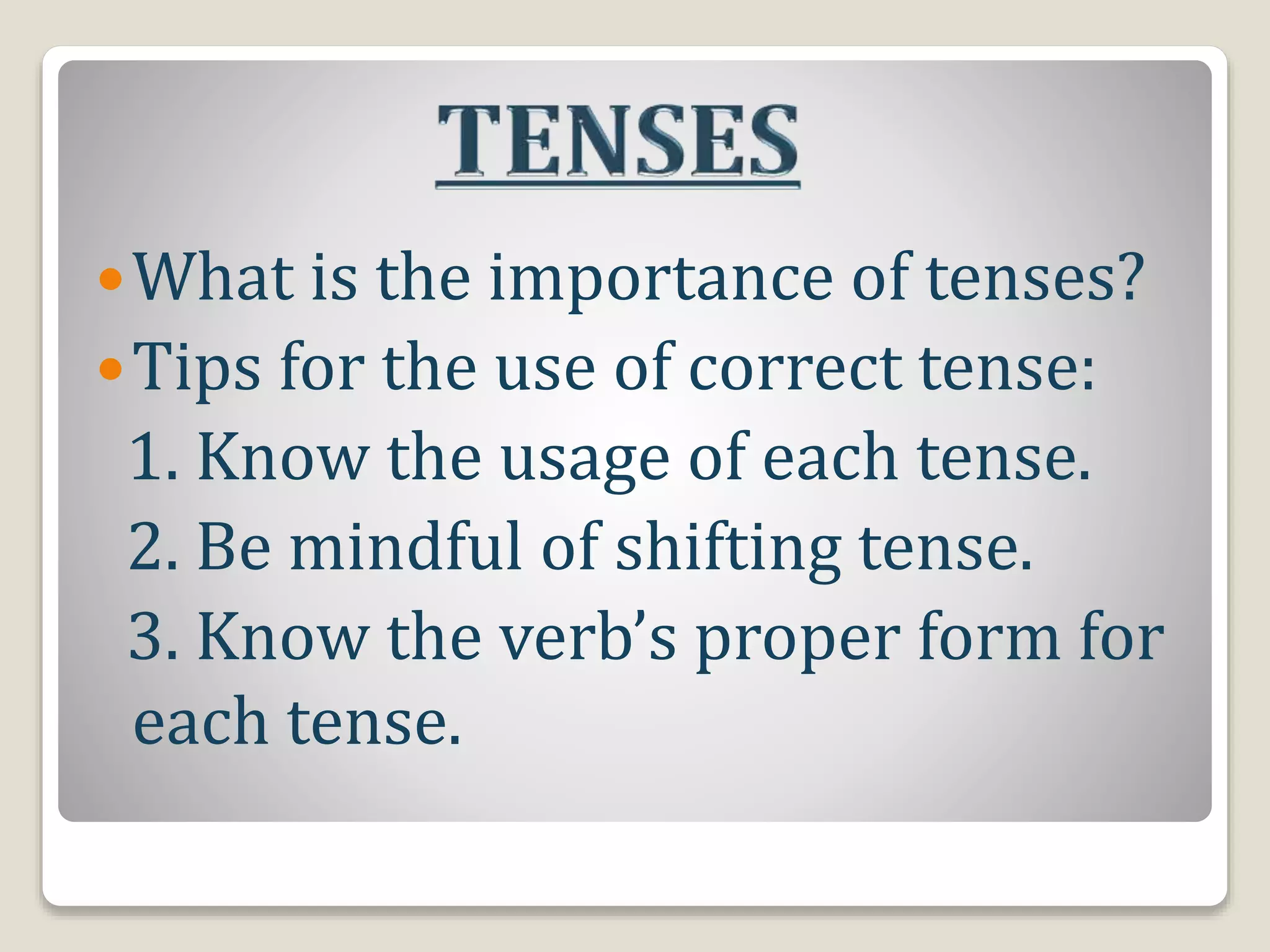 Tenses | PPTX