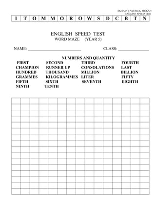 English speed test | PDF