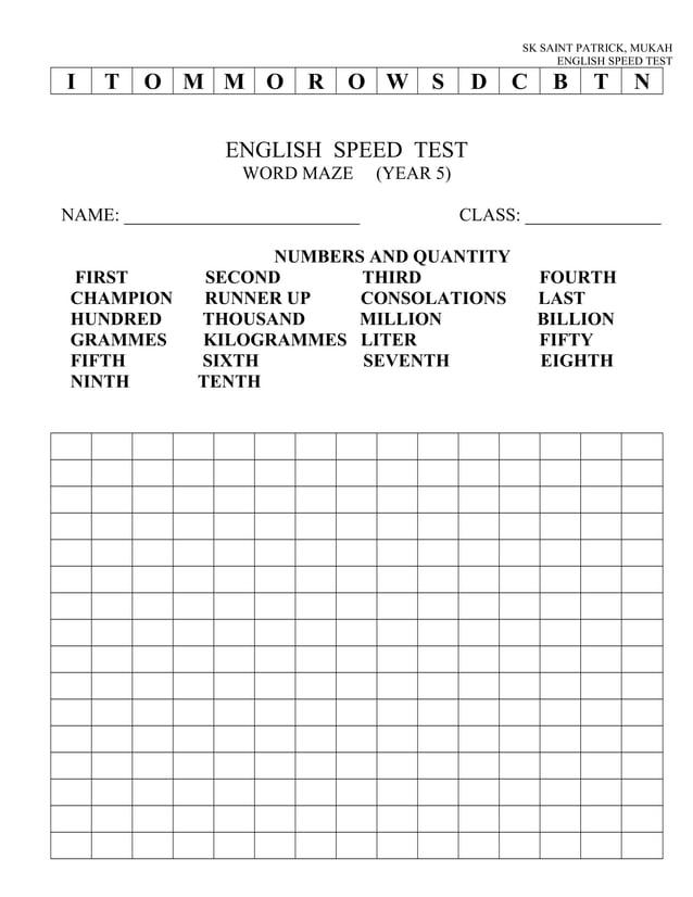 English speed test | PDF