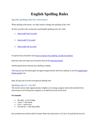 English spelling rules | DOCX