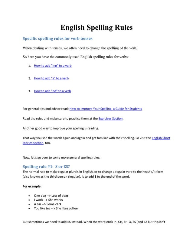 English spelling rules | DOCX