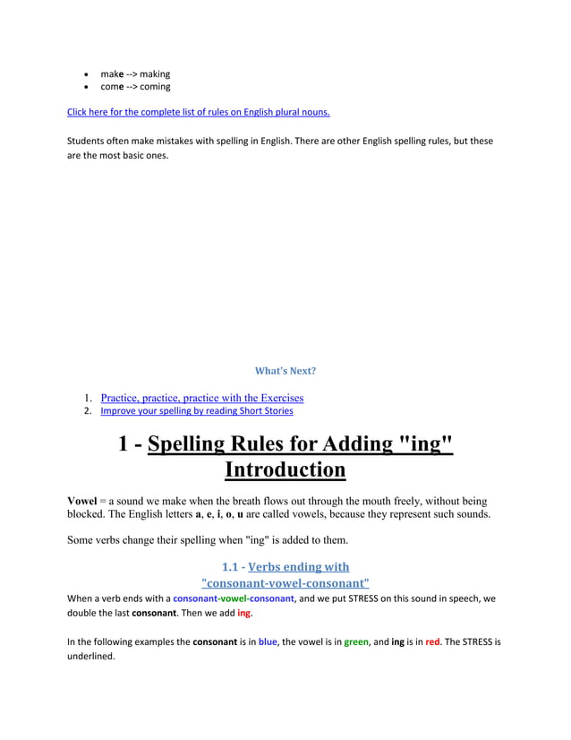 English spelling rules | DOCX