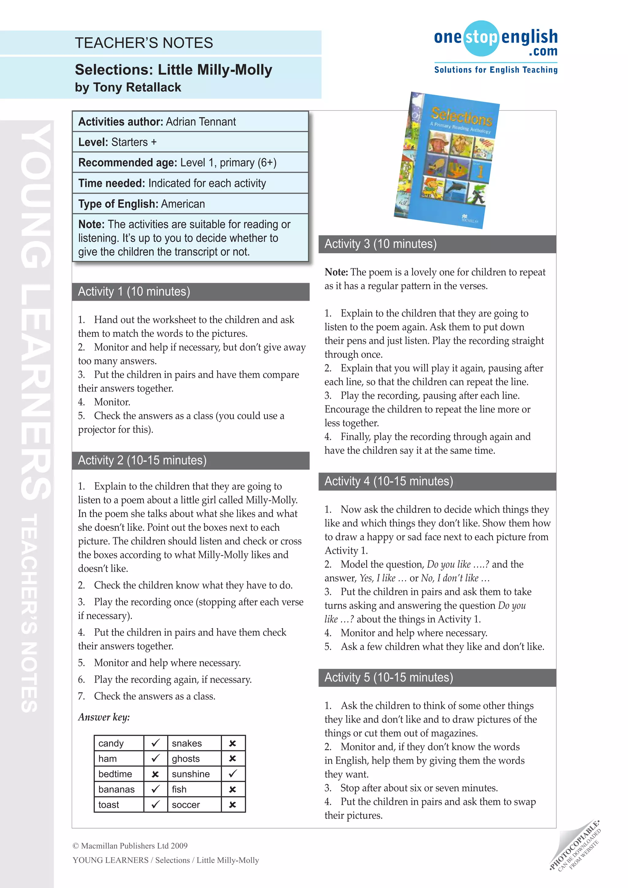 English Stories & Activities (Medium) | PDF