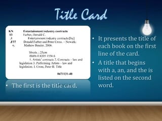 Card Catalogs | PPTX