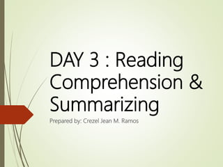 Summarizing ppt | PPT