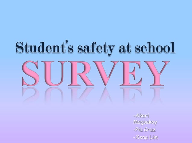 Student's Safety At School Survey (English III) | PPTX