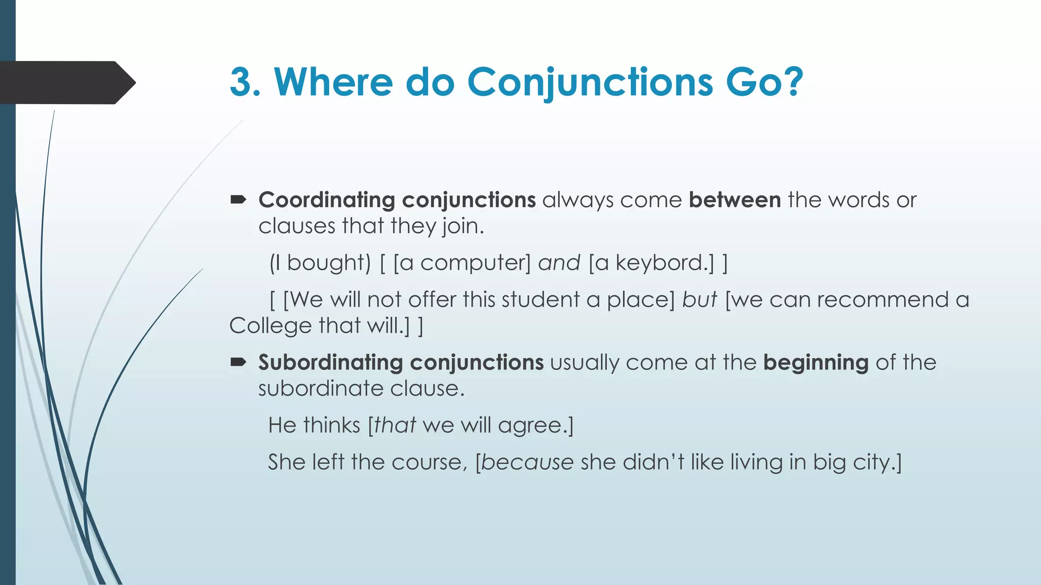 English syntax parts of speech - conjunctions and interjections (LIM05S1 - 2018) | PDF