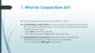 English syntax parts of speech - conjunctions and interjections ...