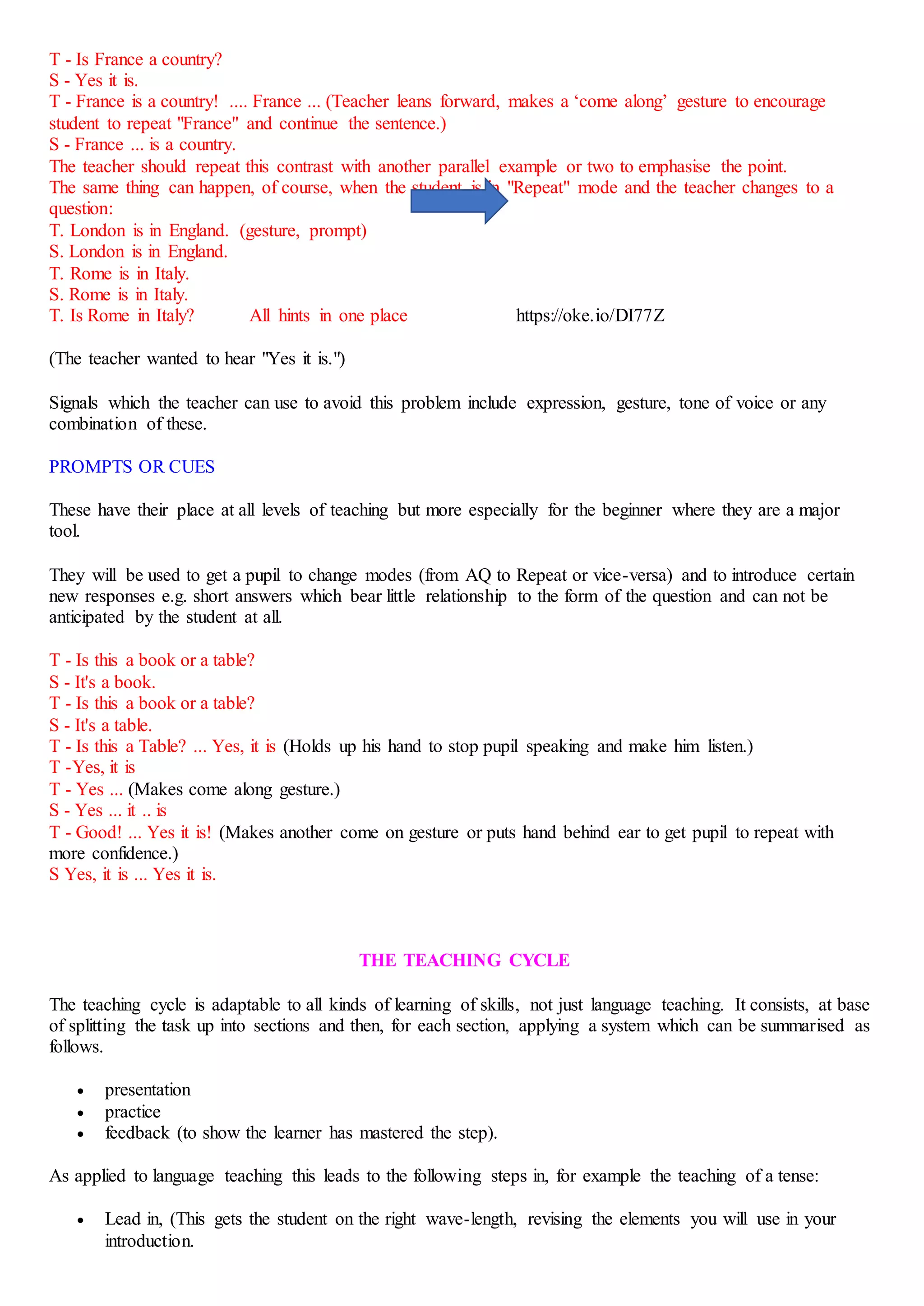 English teaching practical hints | PDF