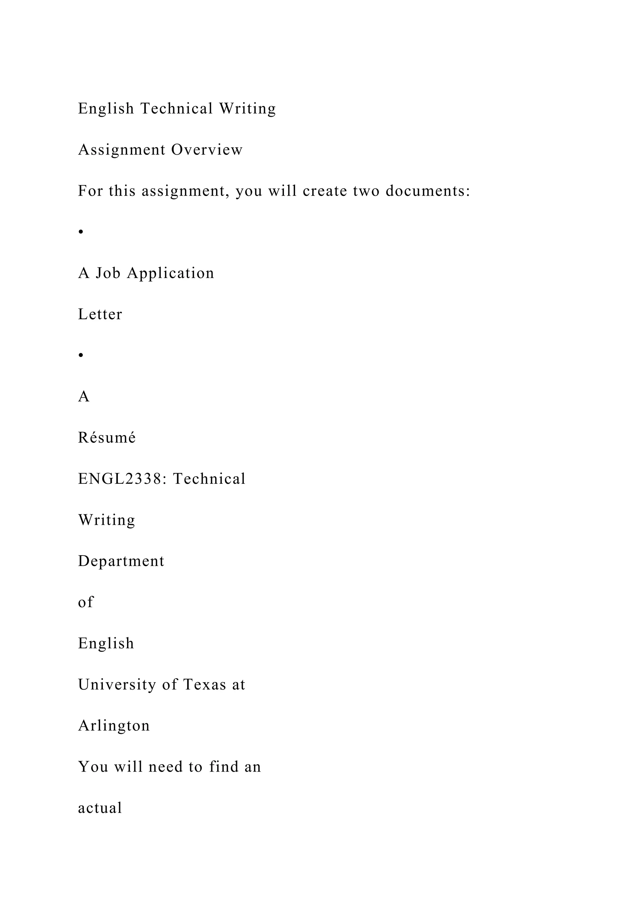 English Technical Writing Assignment OverviewFor this assign.docx