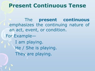 Active voice Tenses | PPT