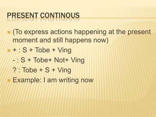 English tenses | PPTX