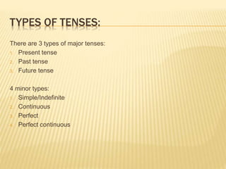 English Tenses: created by student of class 12 | PPTX