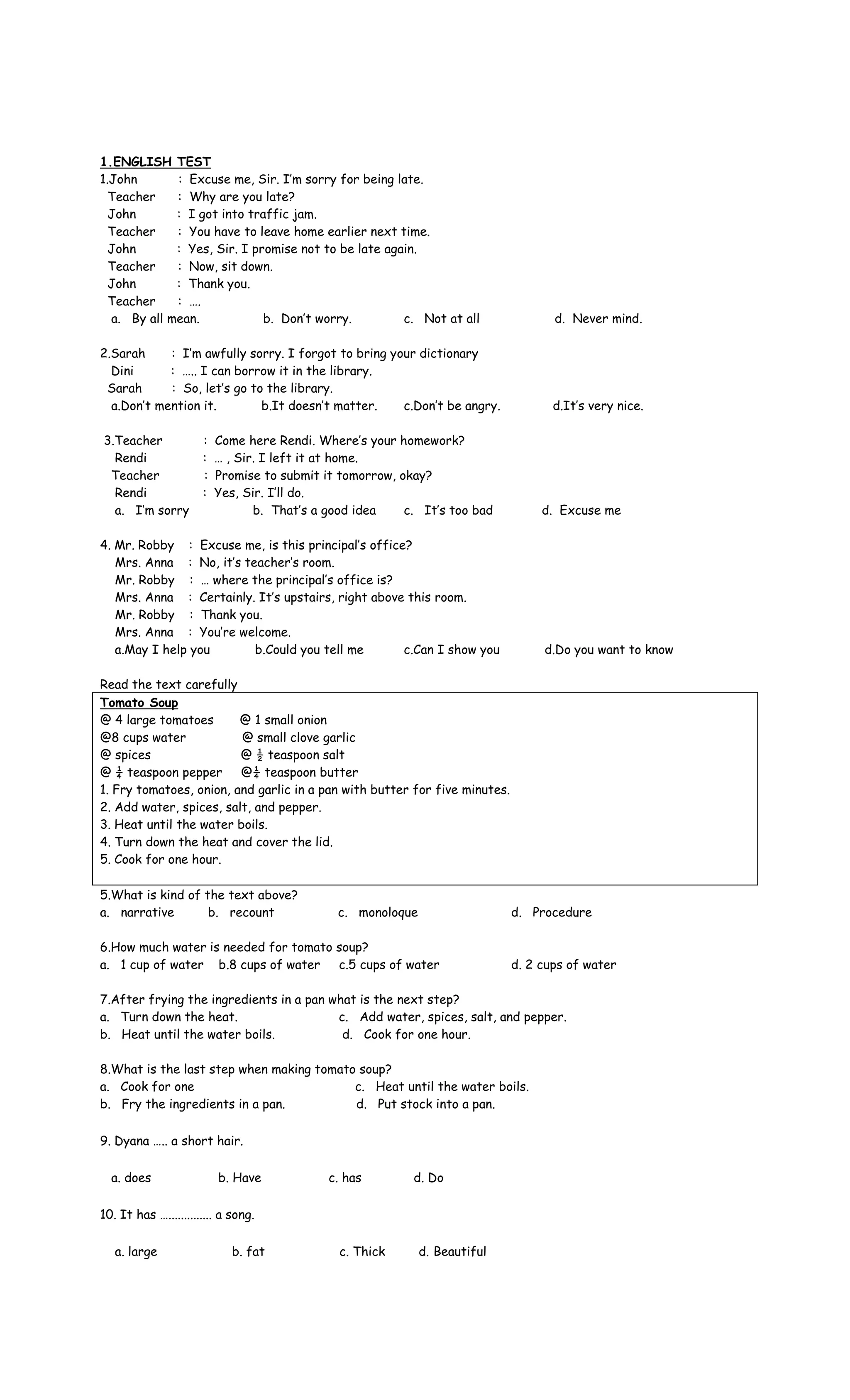 English test | DOCX