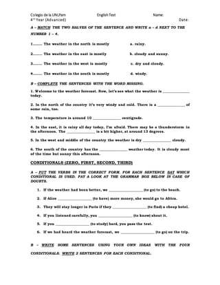 English Test | DOCX | Weather | Science