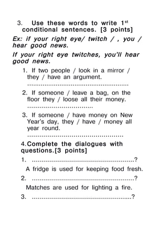 English test for 7th grade.3 item 1 | PDF