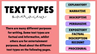 Developing Paragraphs According to Text Types | PPTX | Science