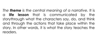 Elements of Short Story: Theme PPT GRADE 6 .pptx