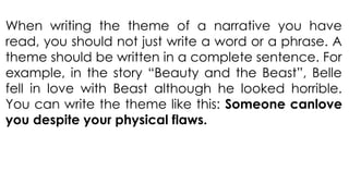 Elements of Short Story: Theme PPT GRADE 6 .pptx