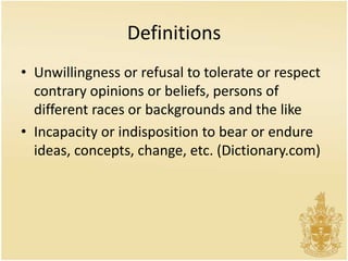 English theme intolerance | PPT