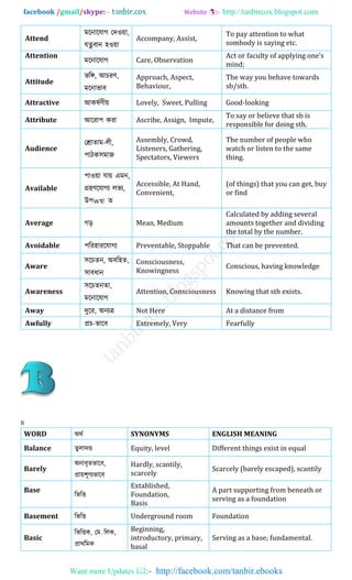 English to bangla definition & synonyms | PDF