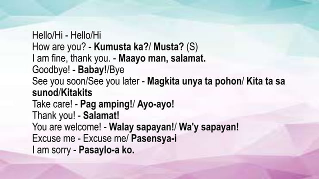 English to bisaya translation | PPTX