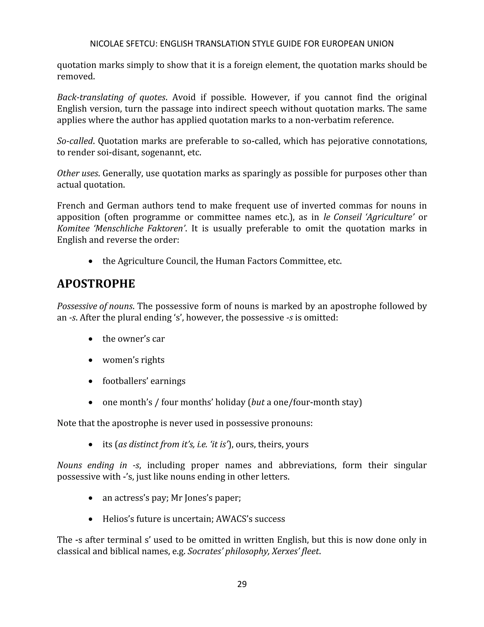 English Translation Style Guide for European Union | PDF