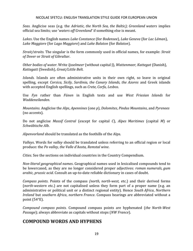 English Translation Style Guide for European Union | PDF