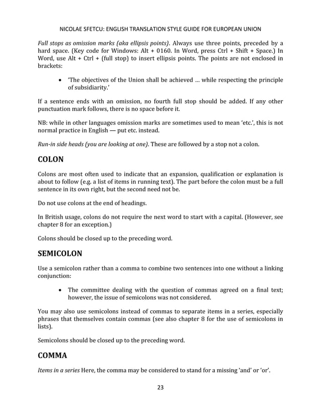 English Translation Style Guide for European Union | PDF