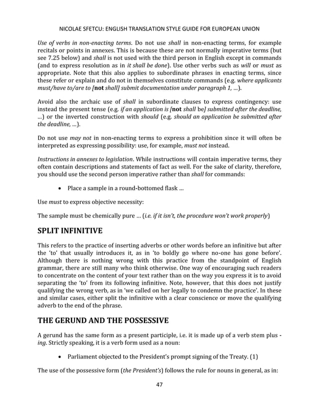 English Translation Style Guide for European Union | PDF
