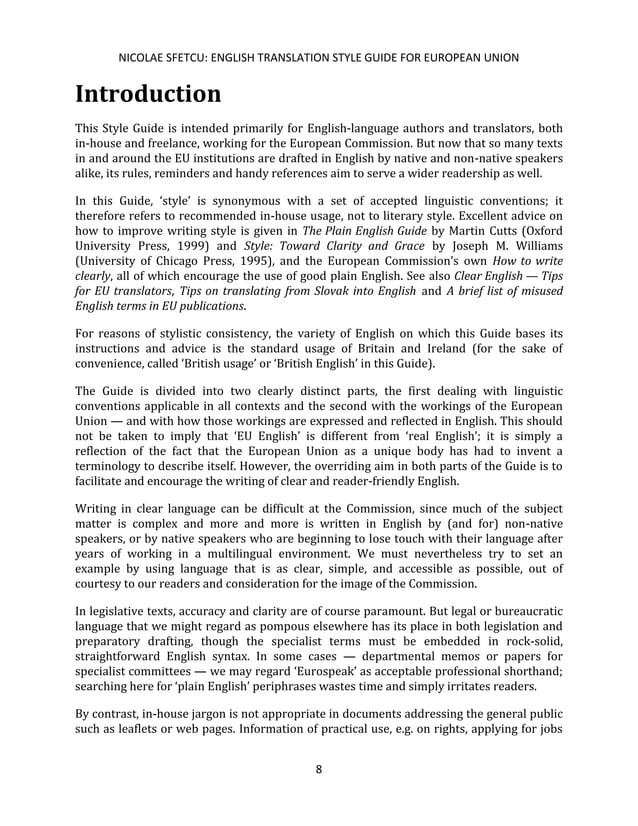 English Translation Style Guide for European Union | PDF