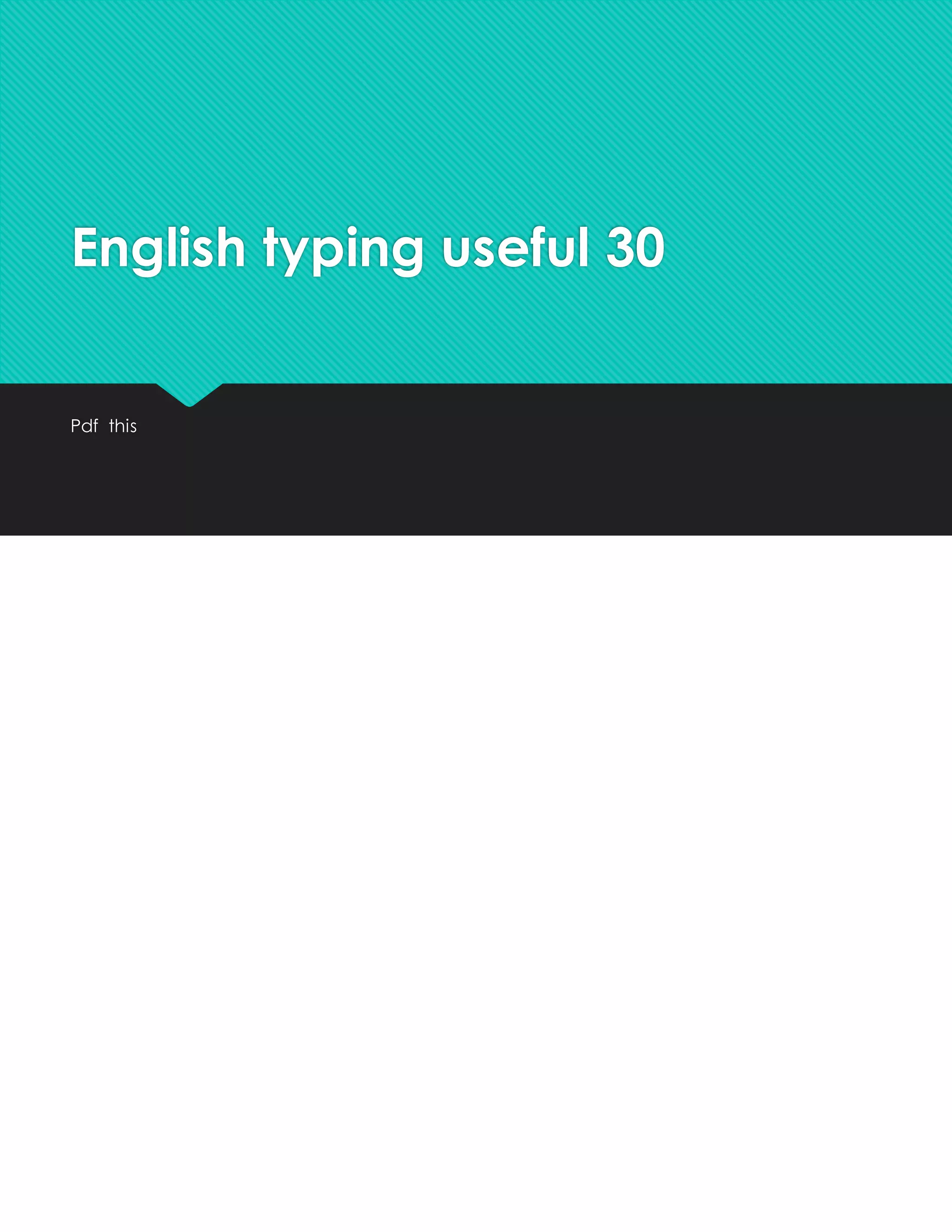 English typing | PDF