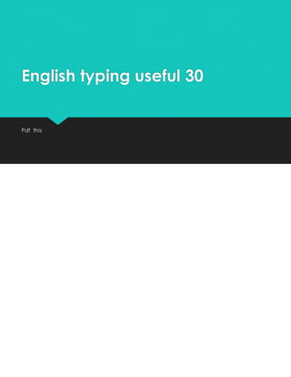 English typing | PDF