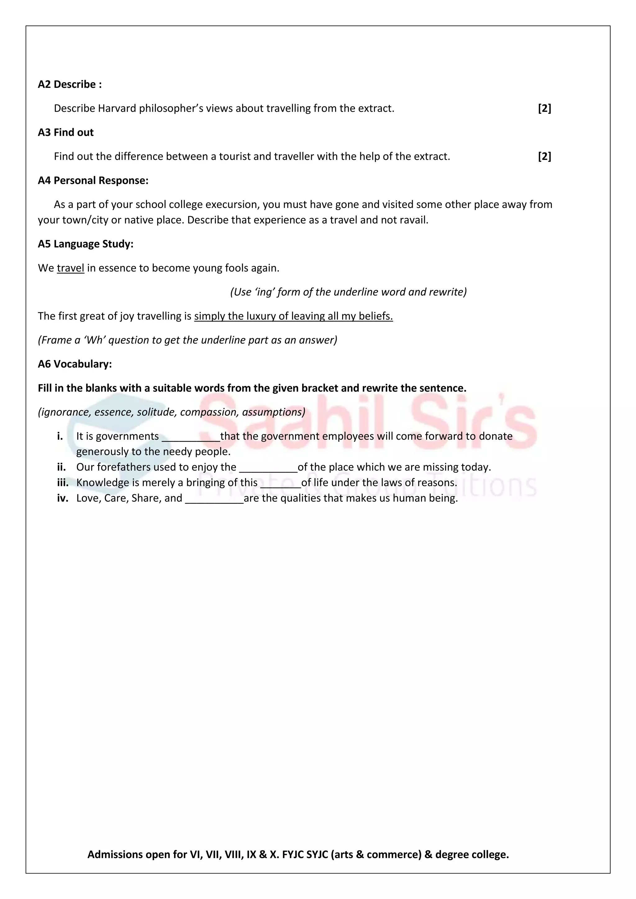 English uttam paper speci 3 HSC.docx | Travel