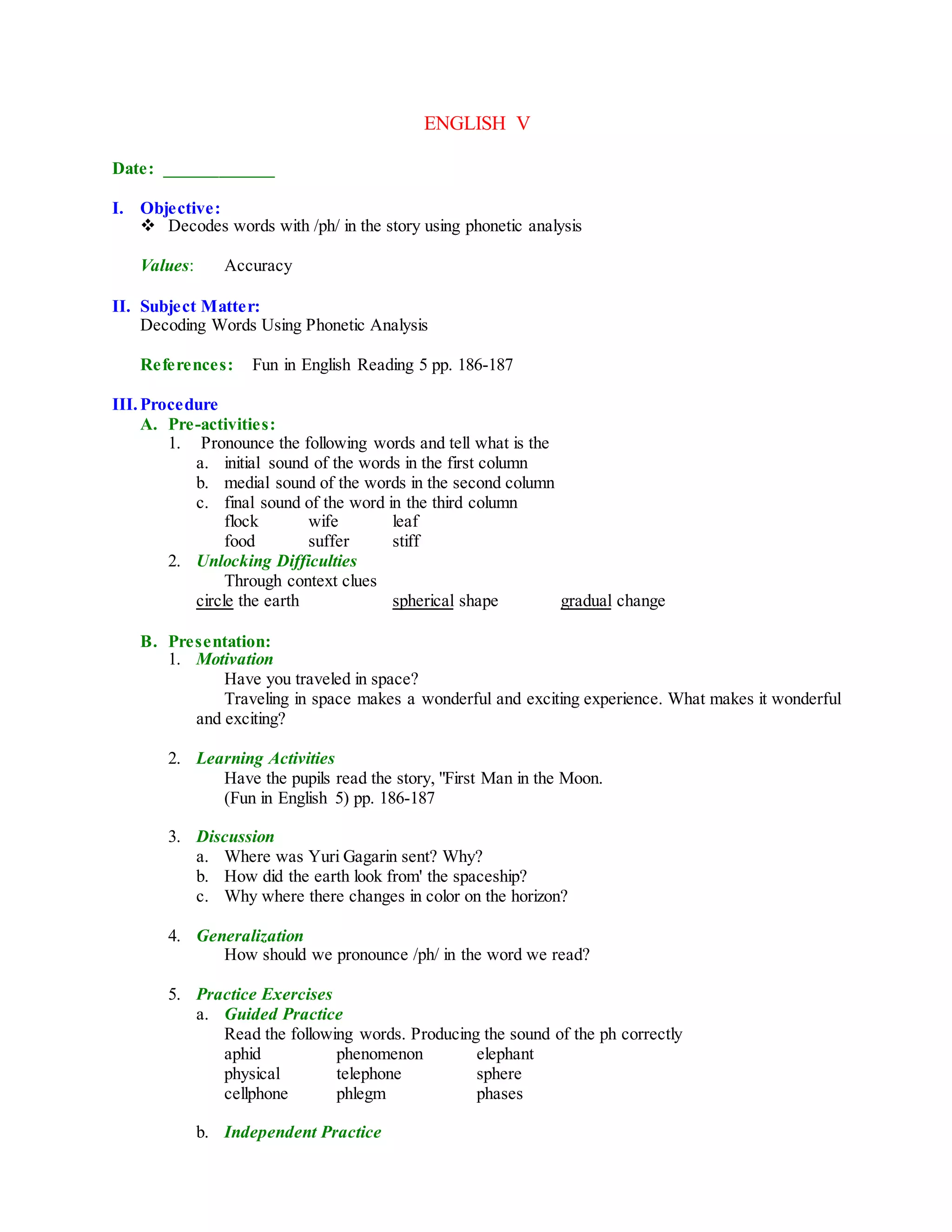 English v 1 st -4th grading period | PDF