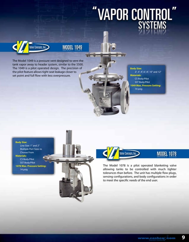 Vapour Control Systems - Cashco Products | PDF