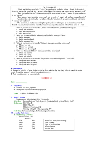 English vi 4th grading | DOCX
