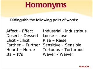 English Vocabulary | PPT