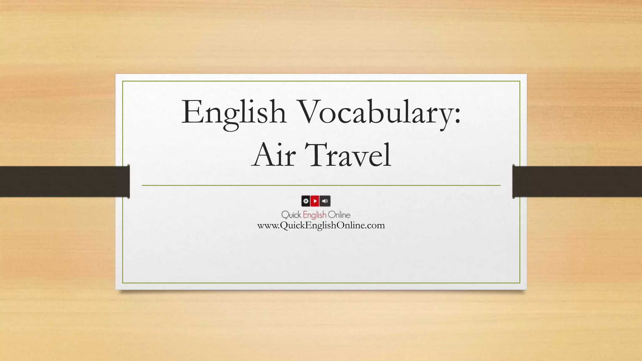 Learn English Vocabulary - Air Travel | PPTX
