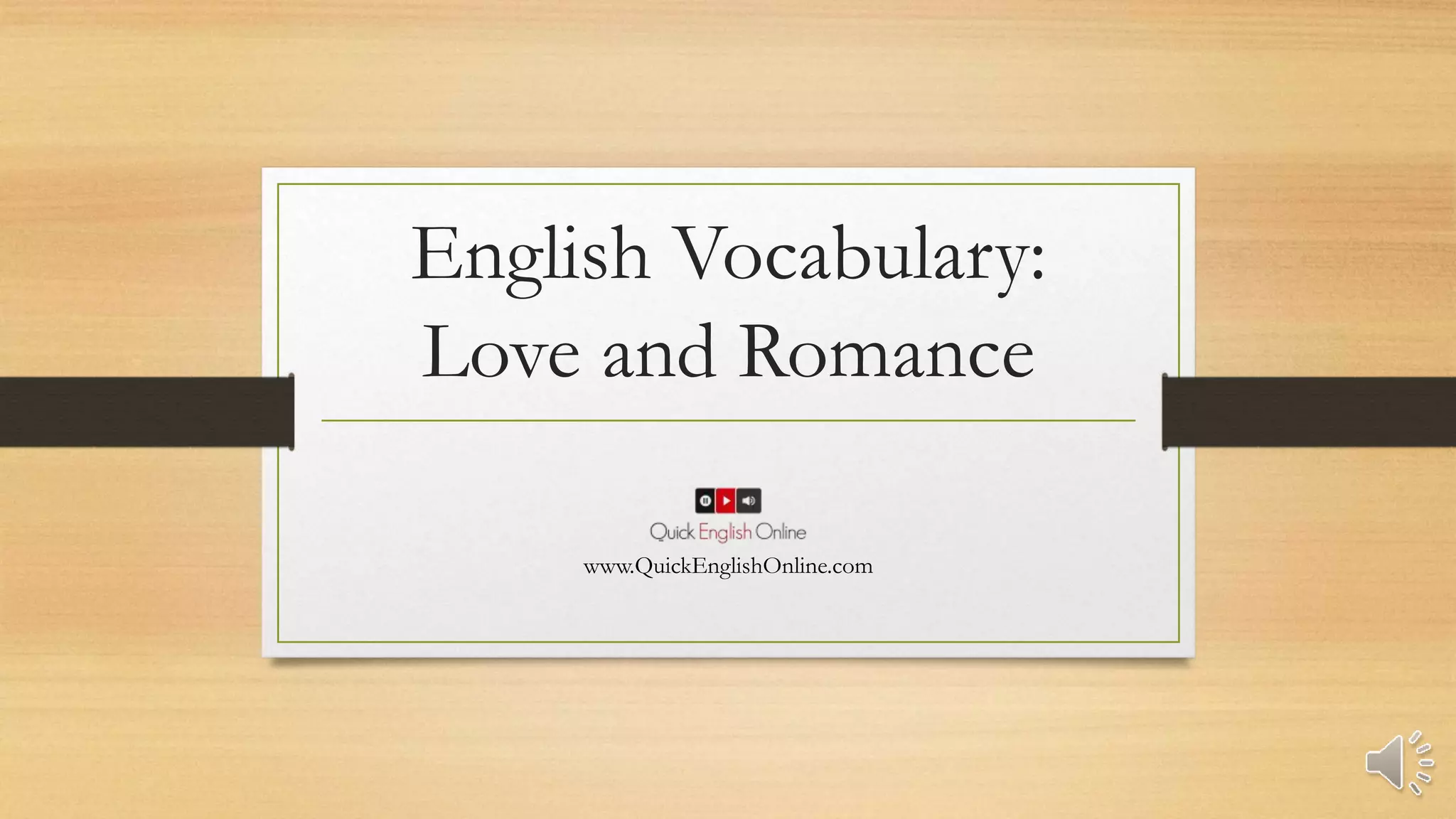 Daily English Vocabulary: Love and Romance | PPT