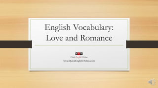 Daily English Vocabulary Love And Romance Ppt