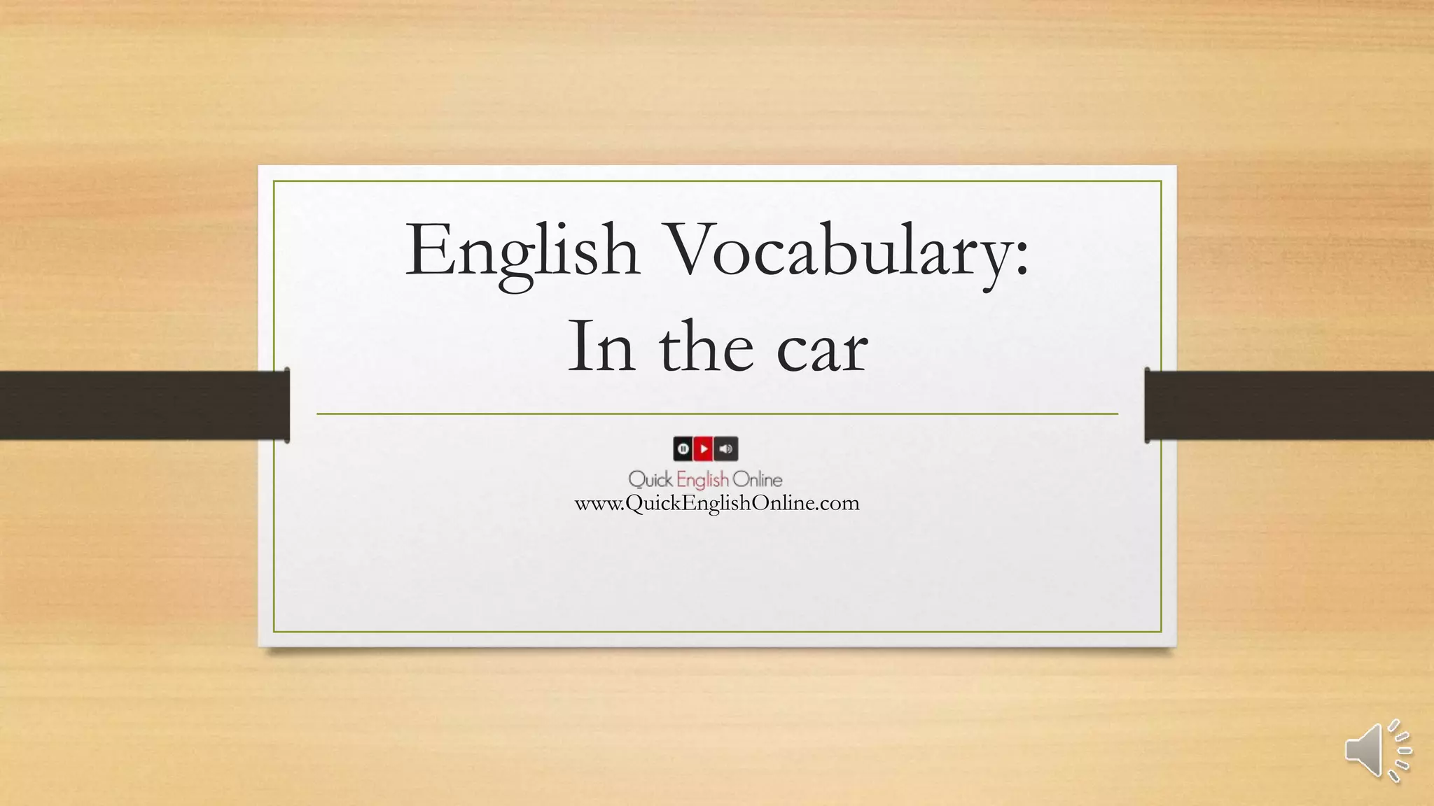 Daily English vocabulary - In the Car | PPTX