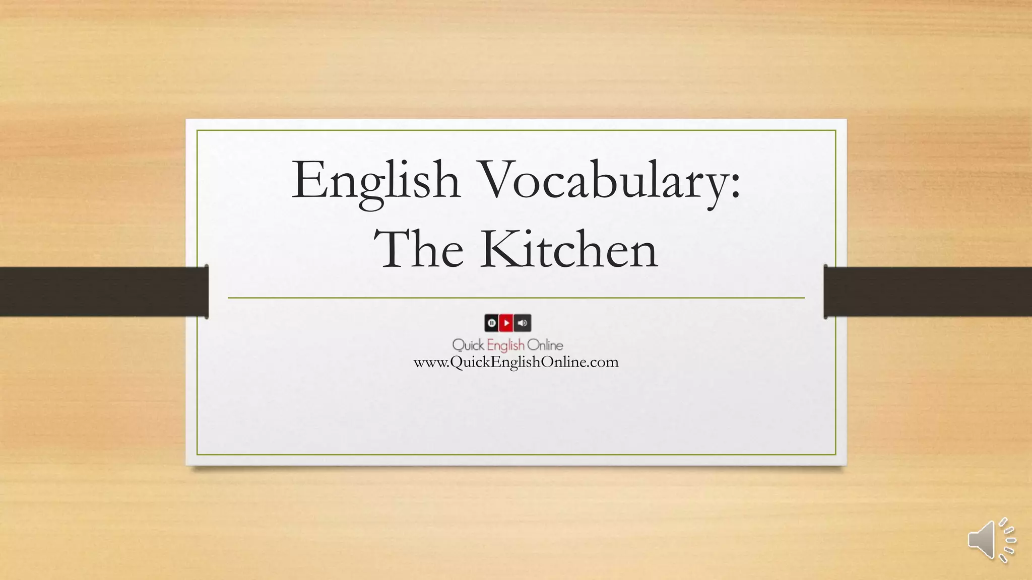 Daily English Vocabulary- In the Kitchen | PPT