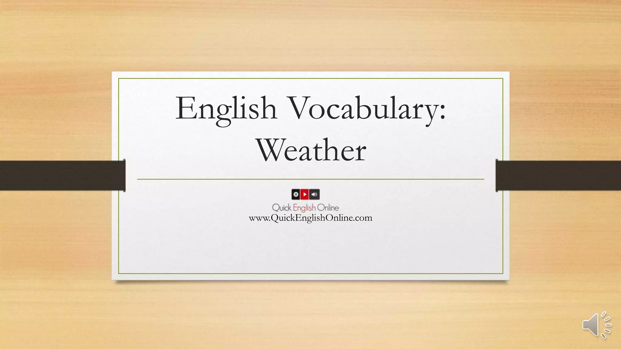 Daily English Vocabulary - Weather | PPTX